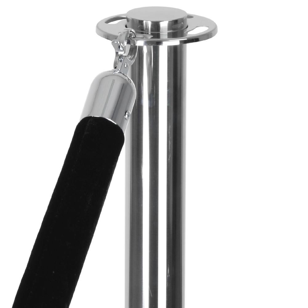 Rope Barriers - Chrome Posts & Black Velvet Rope - Buy Online