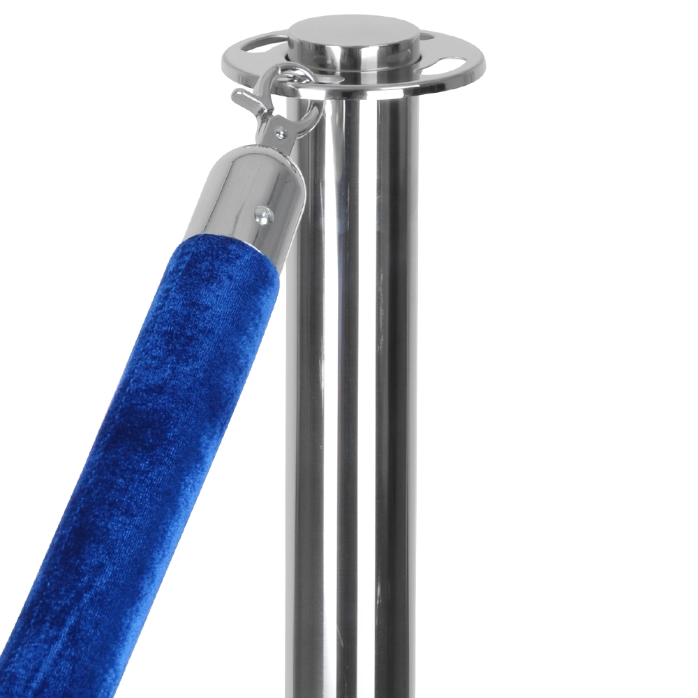 Silver Rope Stanchions & Blue Velvet Rope - Buy Online NOW