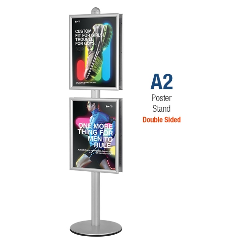 Modular Floor Display Stand- Display 4 x A2 Clip Frames, Double sided ...