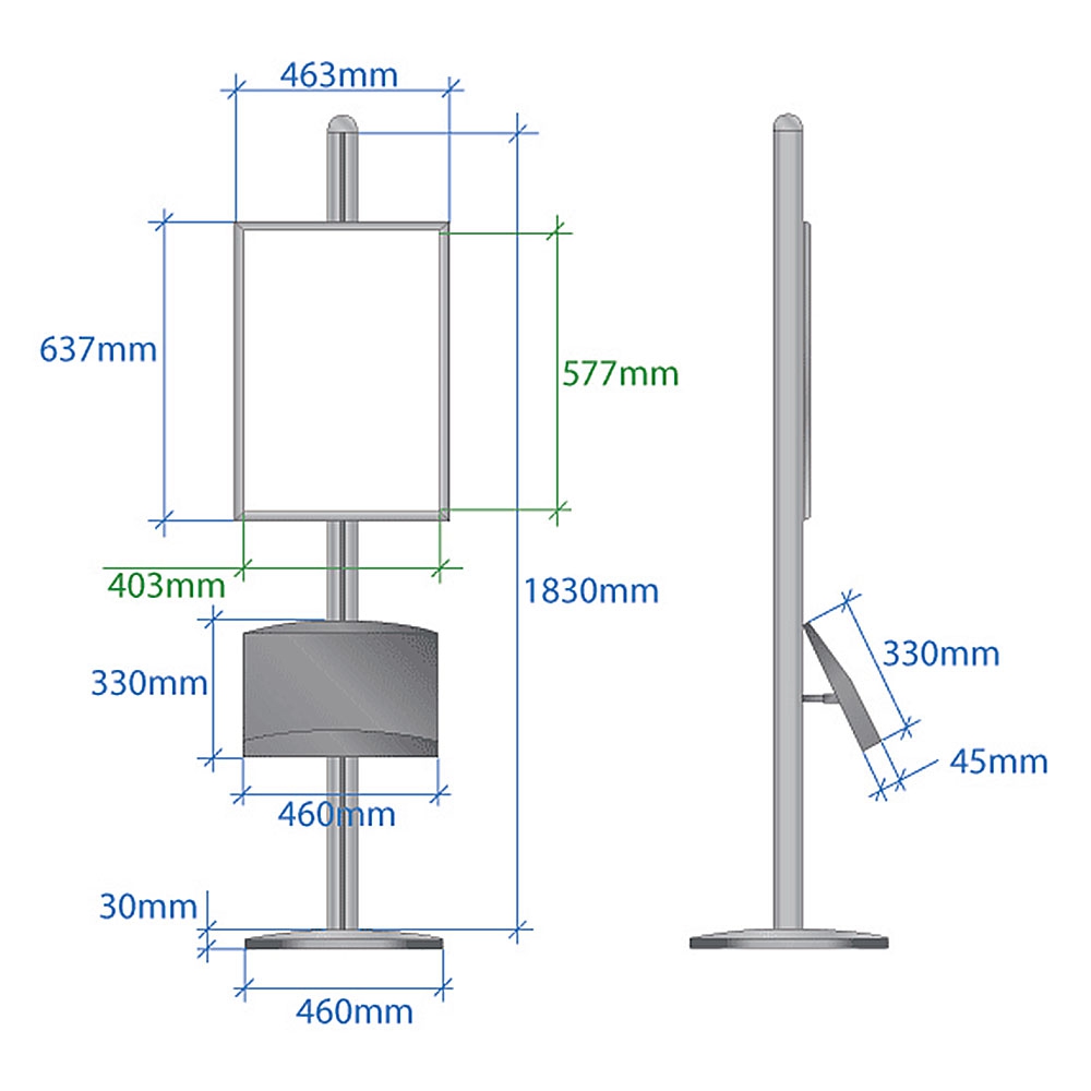 The Retail Displays Include a Frame for an A2 sized Graphic! The Front ...