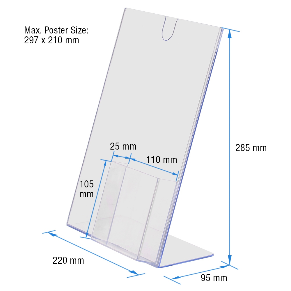 Printed Leaflet Holder w/A4 Sign - Ships Same Day ¦ Slimline Warehouse