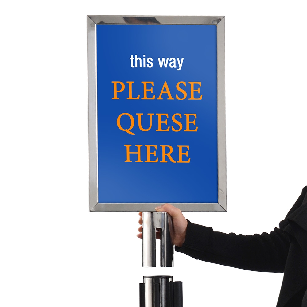 Changeable Signs for Retractable Barriers. A3 Size Portrait Format