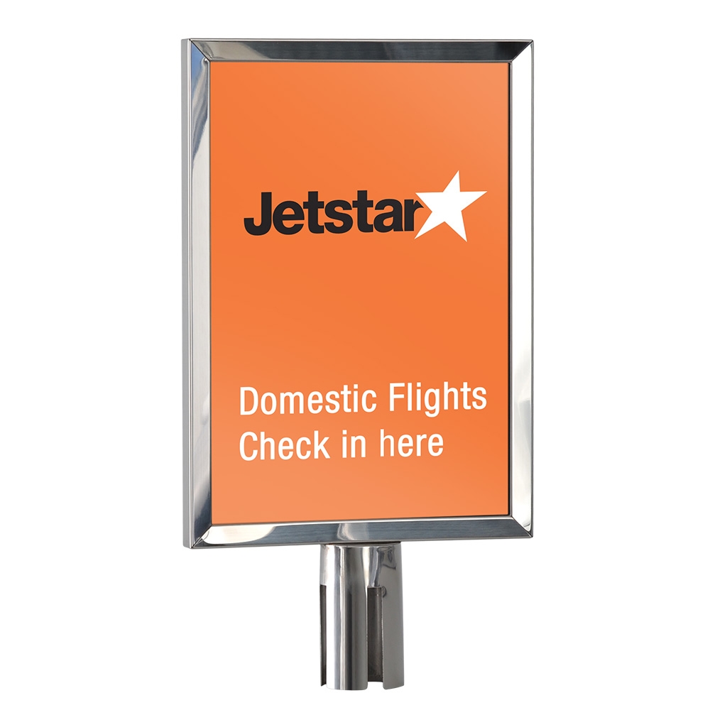 Changeable Signs for Retractable Barriers. A3 Size Portrait Format