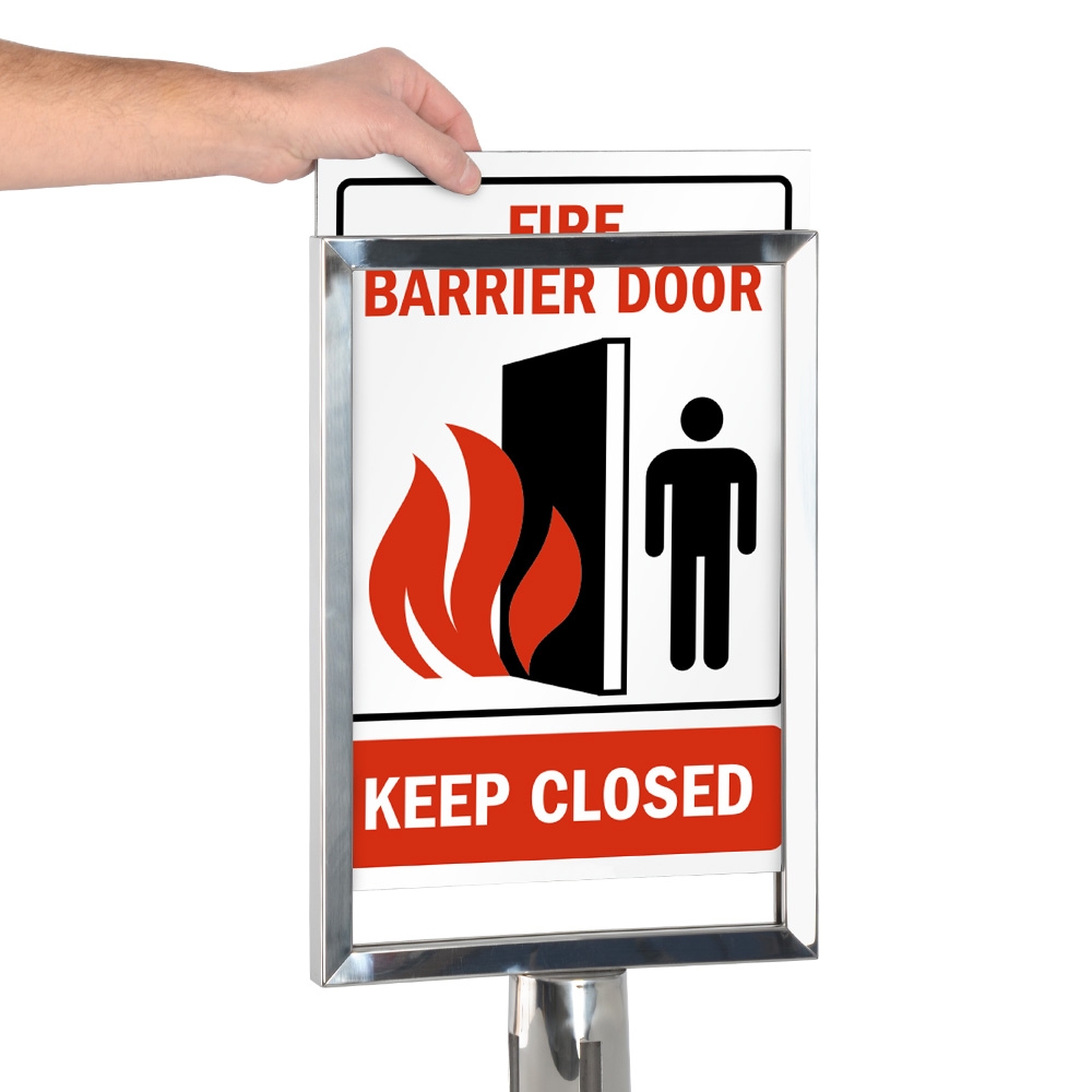 Changeable Signs for Retractable Barriers. A3 Size Portrait Format