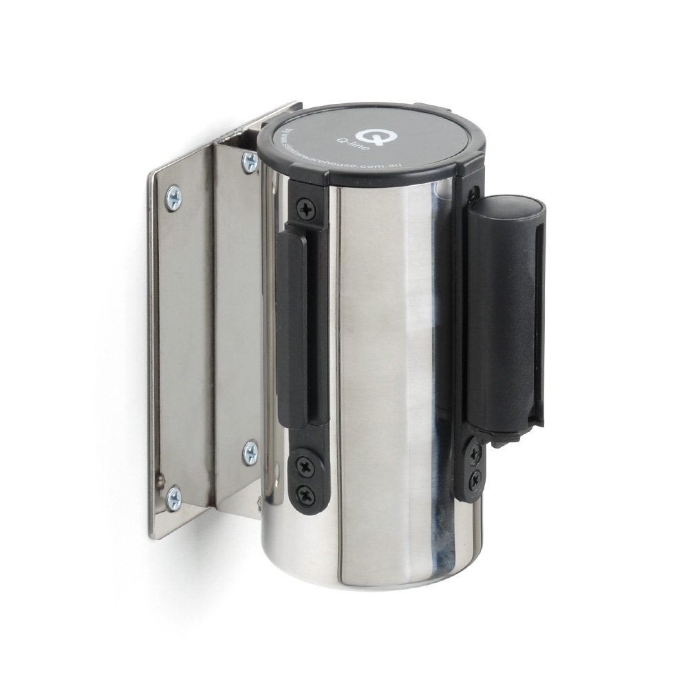 Retractable Barrier Wall Mounted – Polished Silver