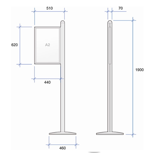 Point of Sale Display Stand with 2 x A2 Poster Frame. Modular Display ...