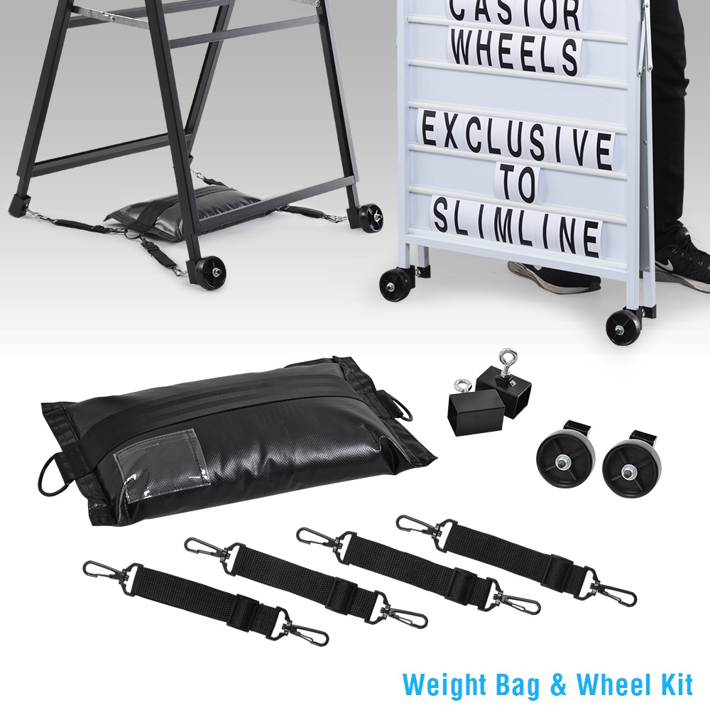 A Frame Sign Kit - 10kg Sandbag, Wheels & Straps - Ships Same Day!