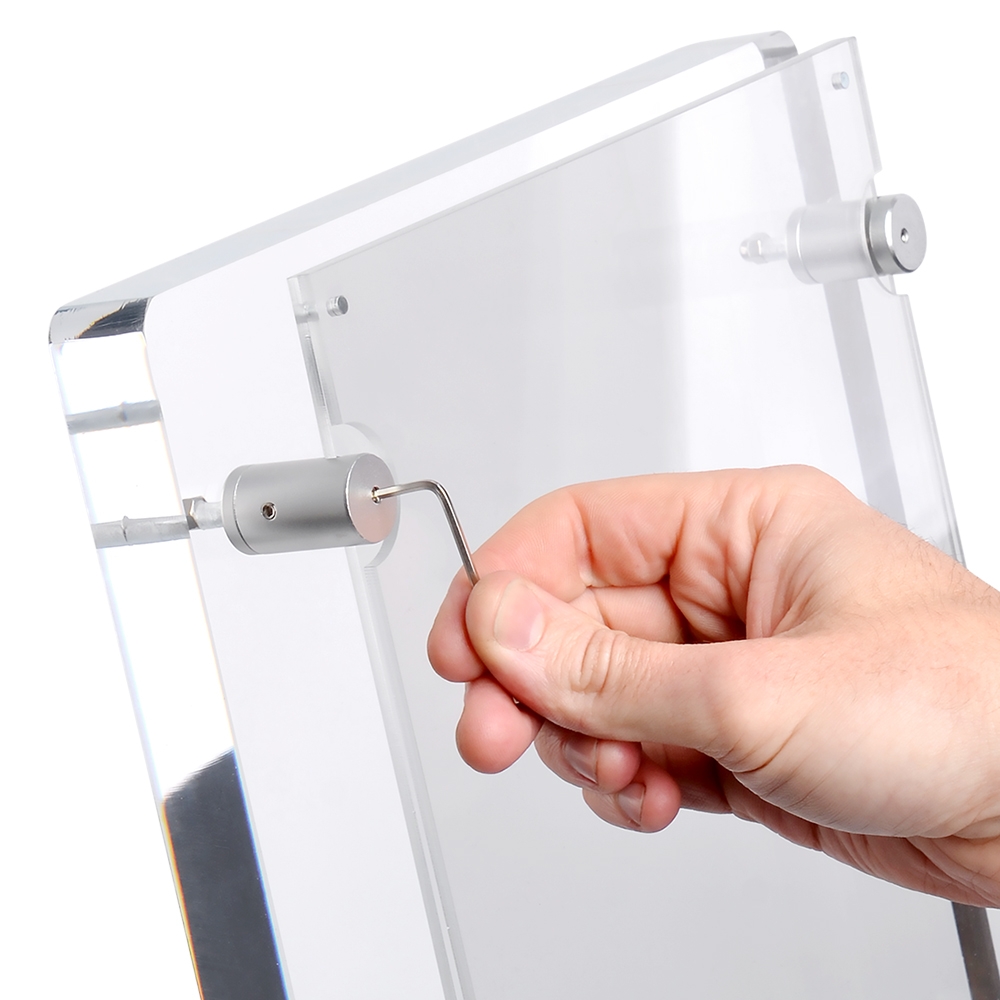 Lucite Display Stands - A4 w/ DL Brochure Pocket - Clear - Ships Same Day