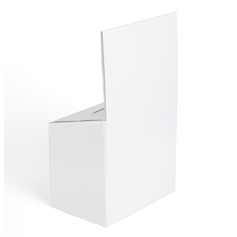 Custom Donation Boxes - Front & Header Graphics - White Cardboard