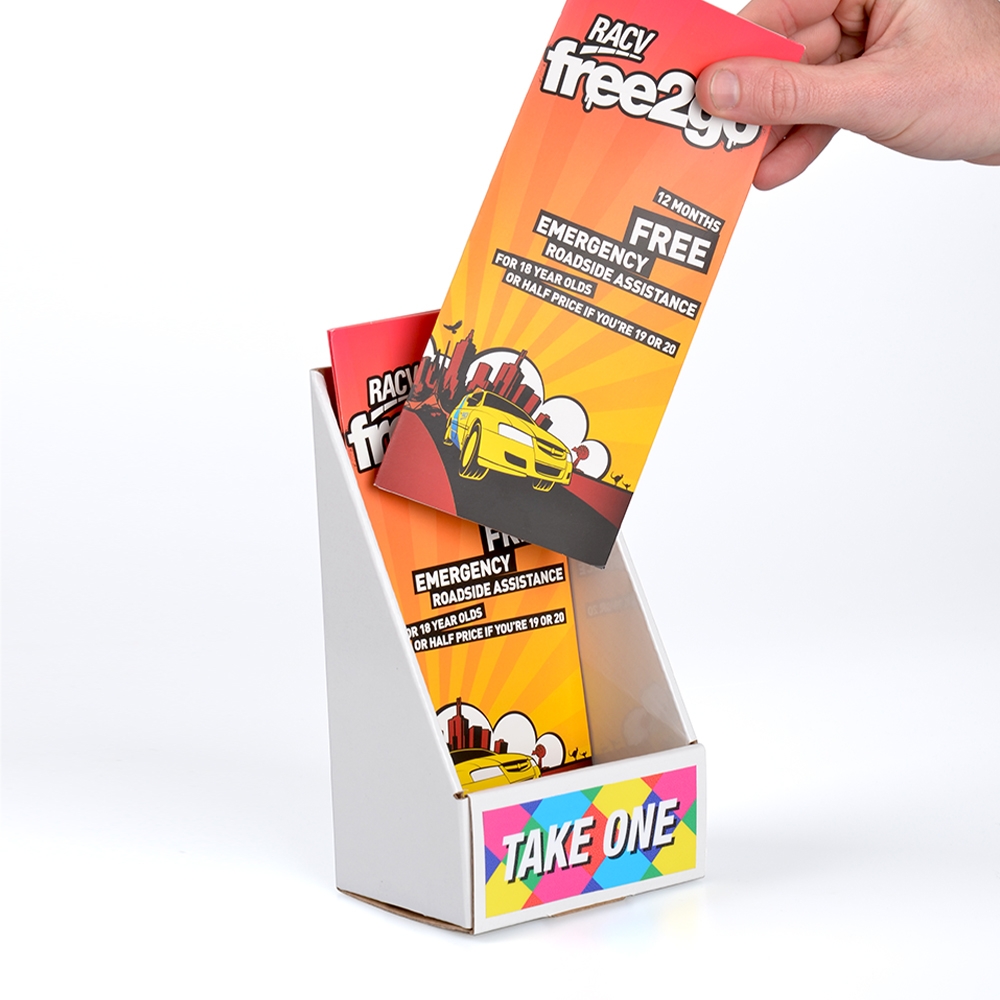 DL Cardboard Leaflet Dispensers - Custom 100x40mm Graphic - Counter