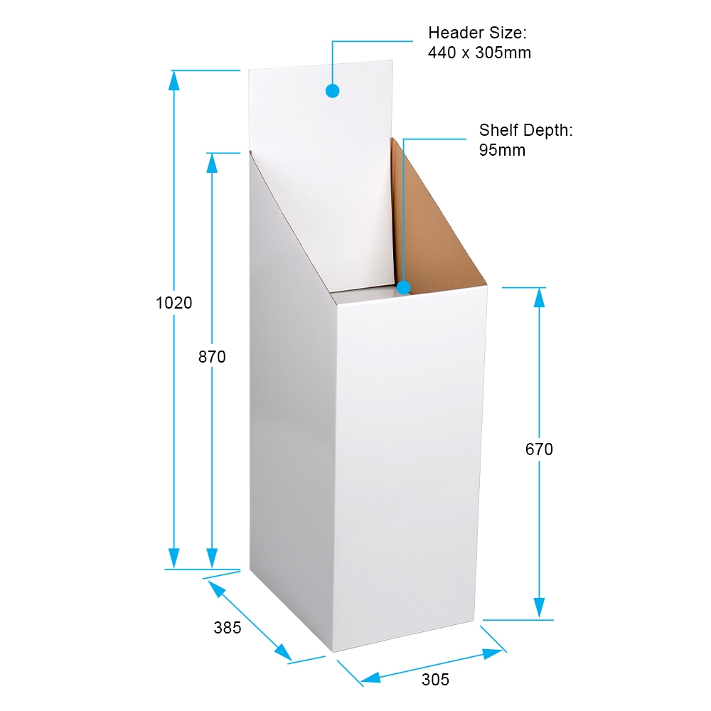 Cardboard Dump Bins w/Header -1020mm - Ships Same Day