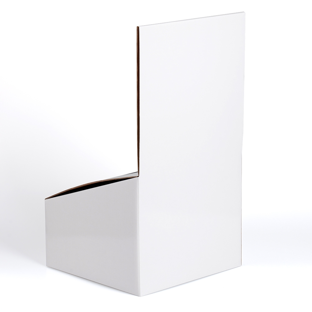 White Ballot Box w/Header - Cardboard for Tabletop - Ships Same Day