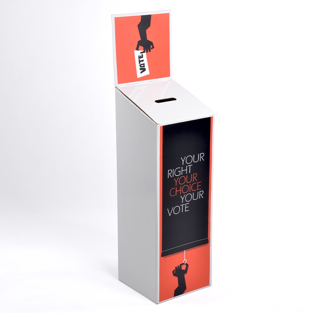 Custom Ballot Boxes - Floor Standing - Cardboard w/ Custom Graphics