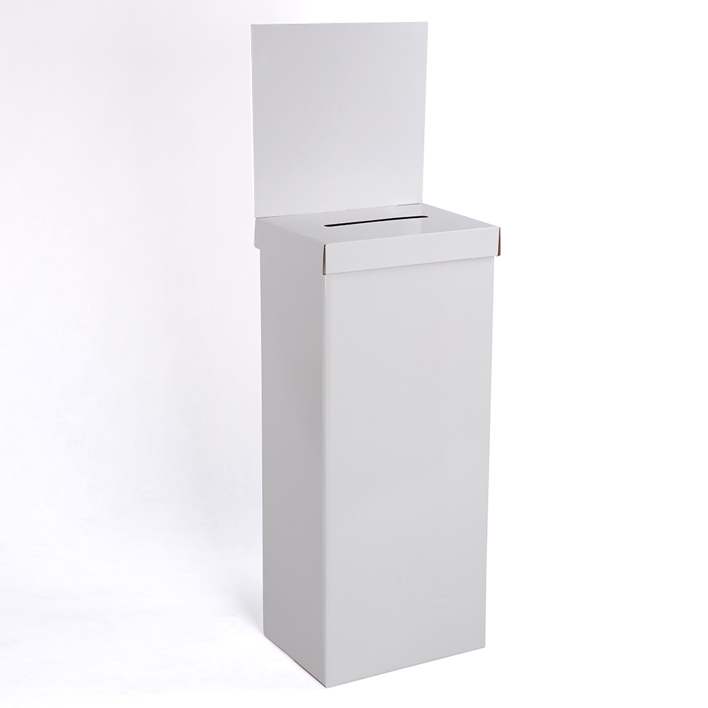 Cardboard Raffle Boxes - Floor Standing w/Header - Ships Same Day