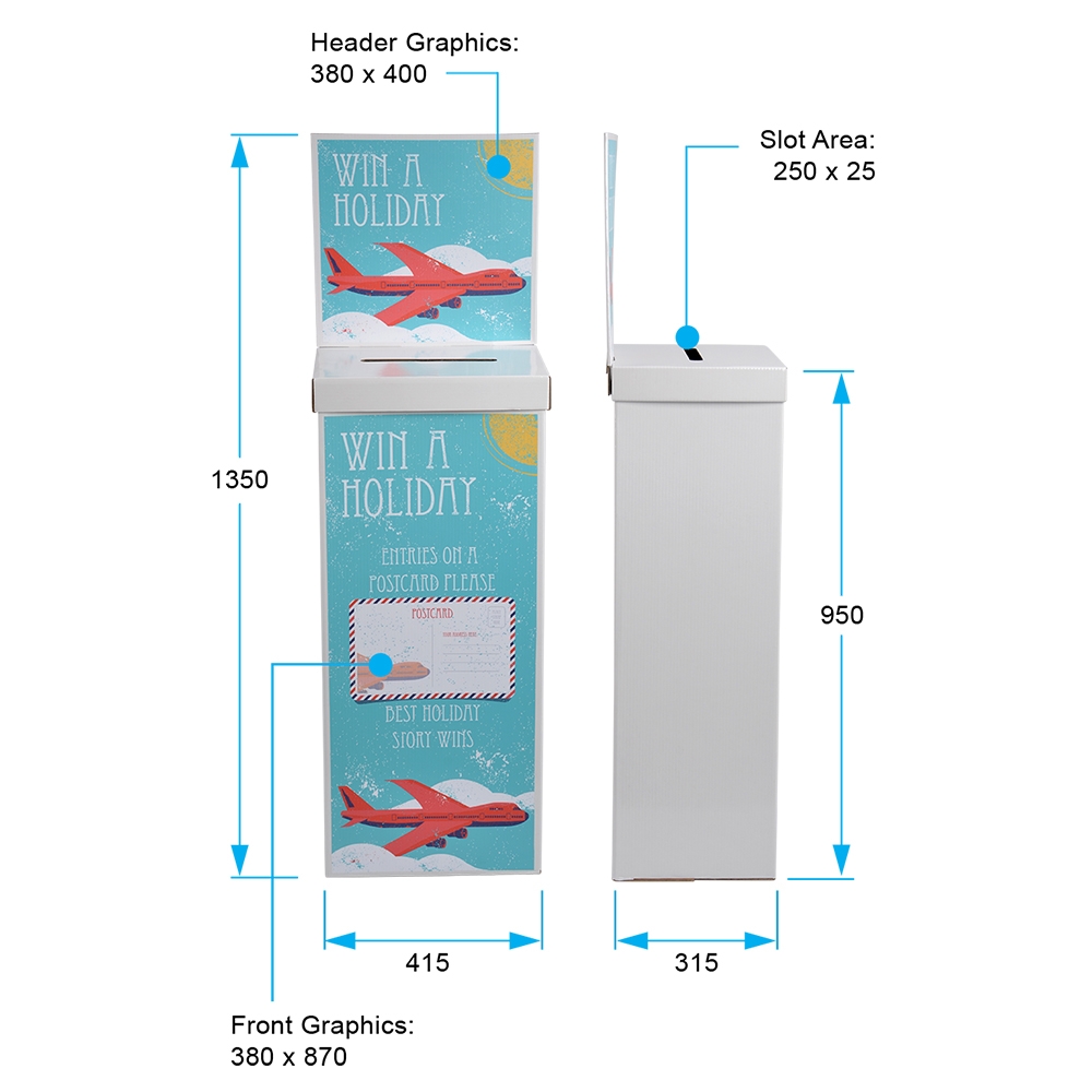 Cardboard Raffle Ticket Boxes - Floor Standing -Custom Graphics!