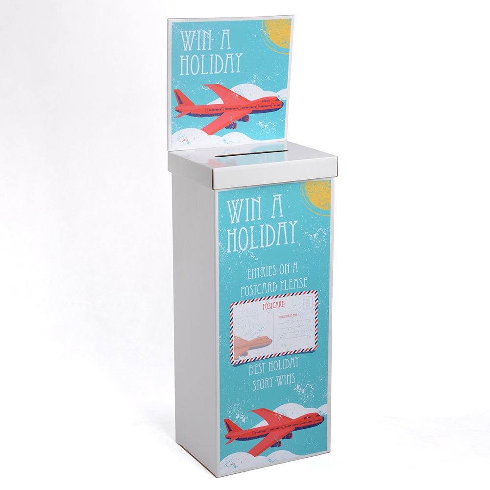 Cardboard Raffle Ticket Boxes - Floor Standing -Custom Graphics!