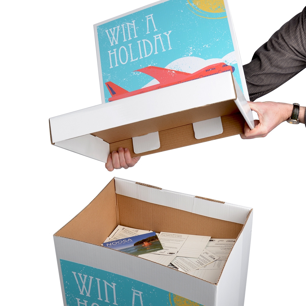 Cardboard Raffle Ticket Boxes - Floor Standing -Custom Graphics!