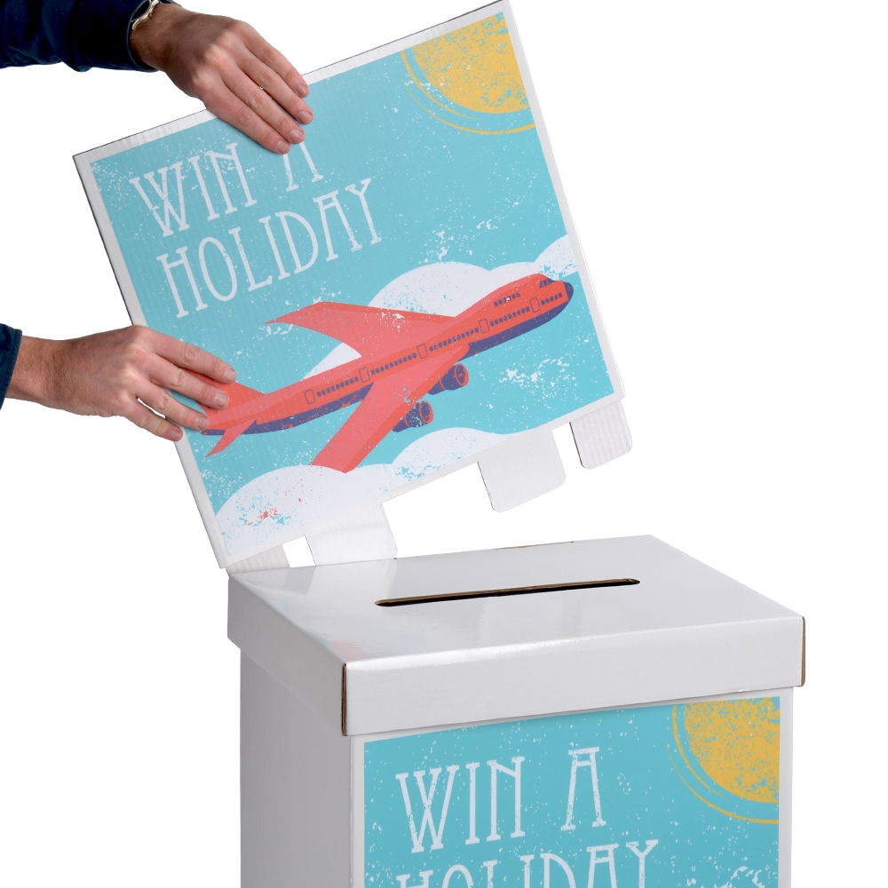Cardboard Raffle Ticket Boxes - Floor Standing -Custom Graphics!