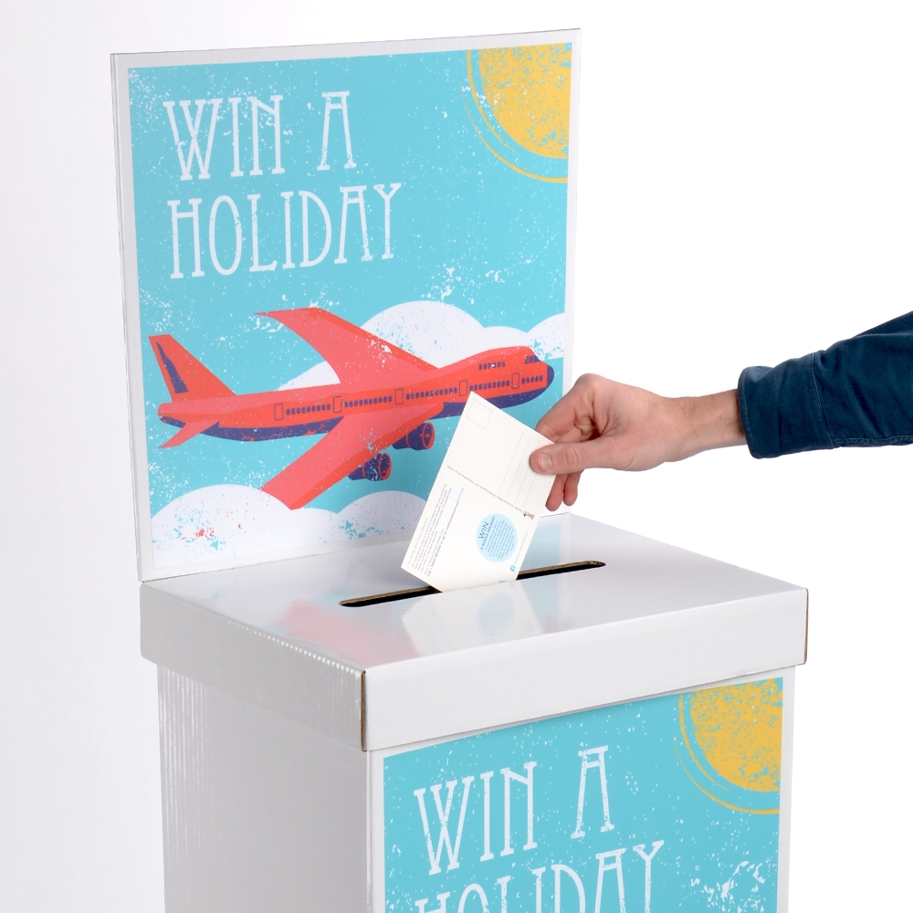 Cardboard Raffle Ticket Boxes - Floor Standing -Custom Graphics!