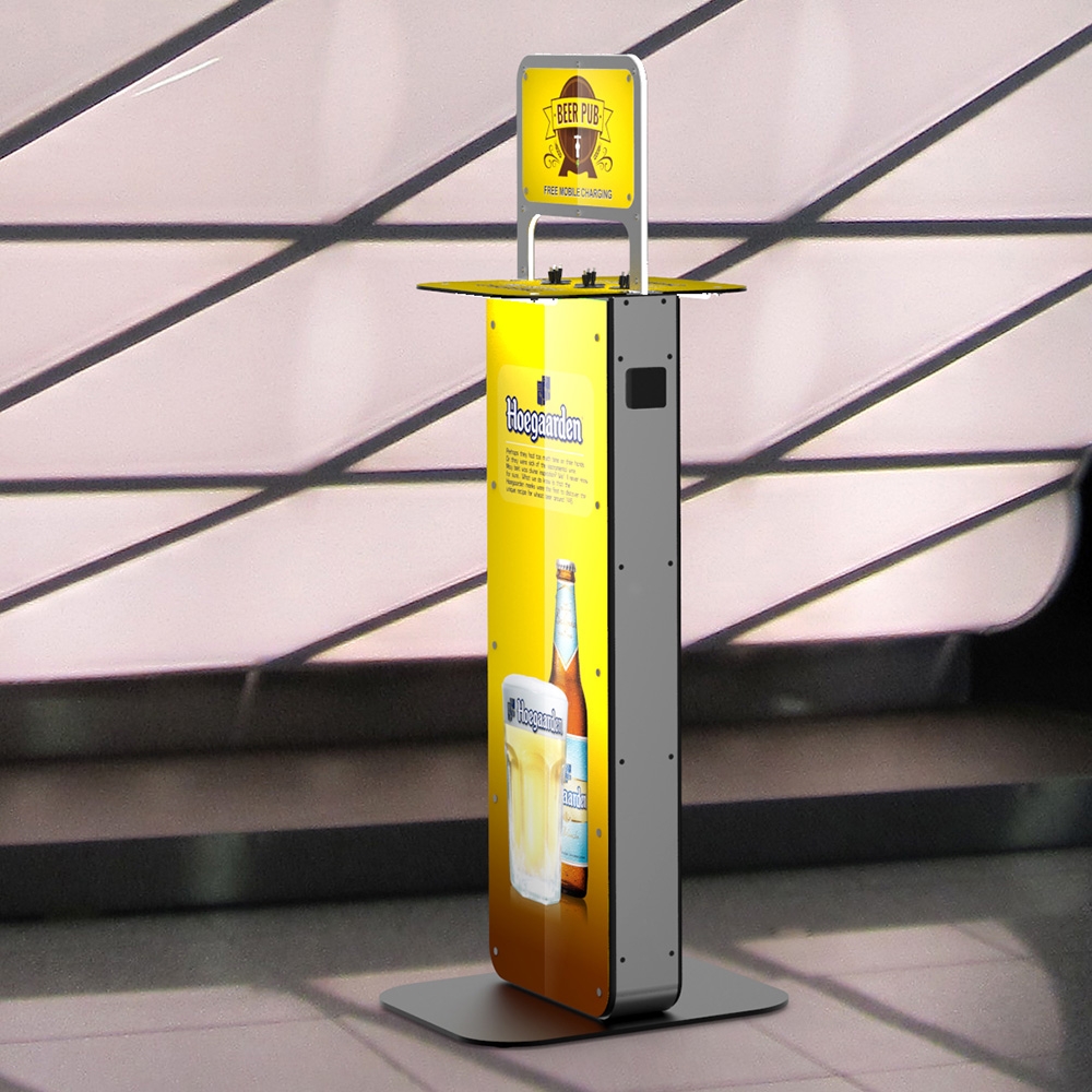 Charging Station Kiosk - 10 Cable & 2 Outlet Stand