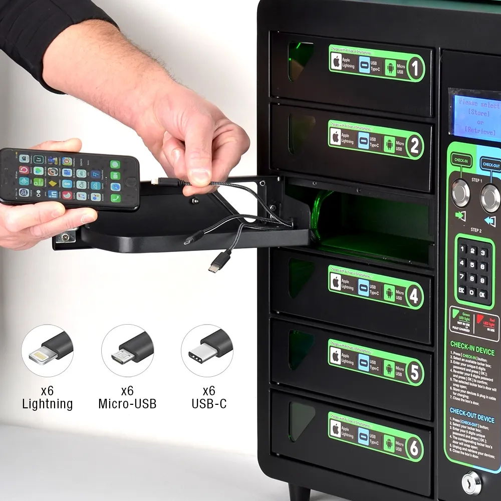 Battery Charging Lockers – 6 Compartment w/PIN System!