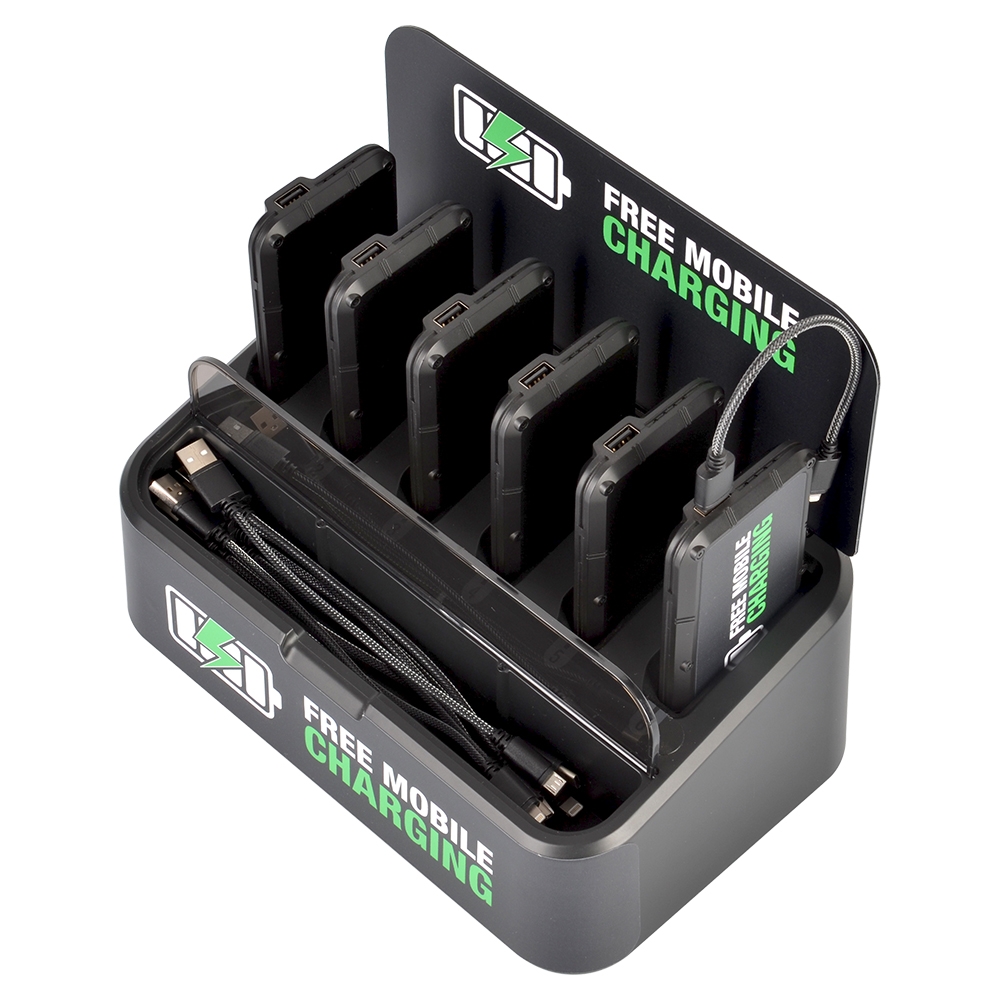 Battery Dock Charging Station – 6-Unit w/Custom Print!