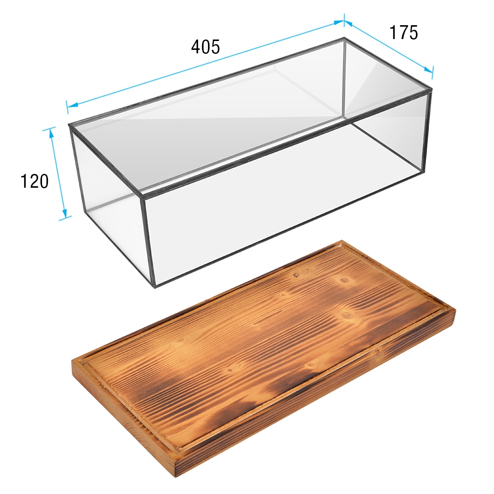 Acrylic Top Display Case - 15 x 43 x 20cm - Wood Base