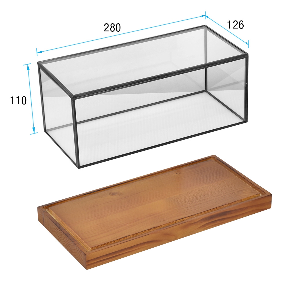 Model Kit Display Case - 14 x 30 x 15cm - Wooden Base