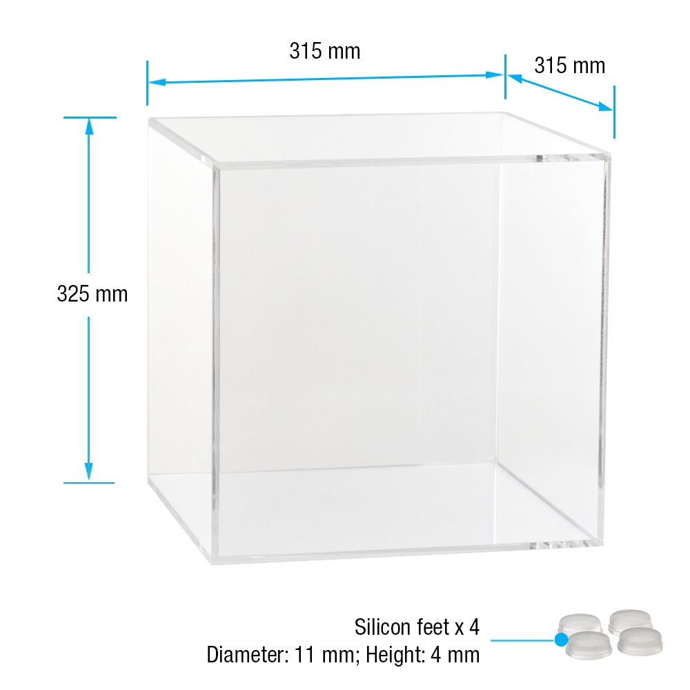 Clear Perspex Box - 315 x 315 x 325mm Acrylic - Ships Same Day!