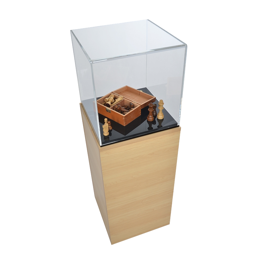 Plinth Stand- Acrylic Cube & 76cm Maple Plinth - Ships Same Day!