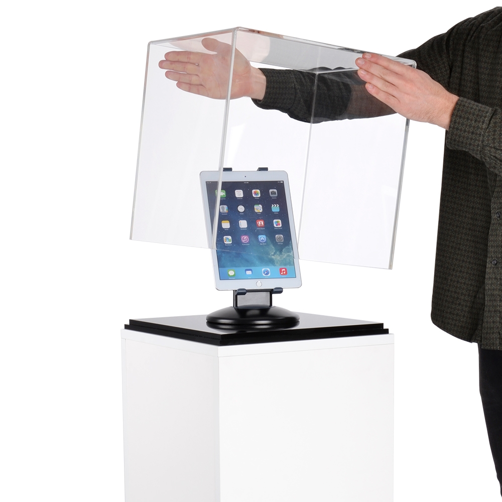 Museum Exhibit Cases - Acrylic Cube & White Plinth - Ships Same Day!