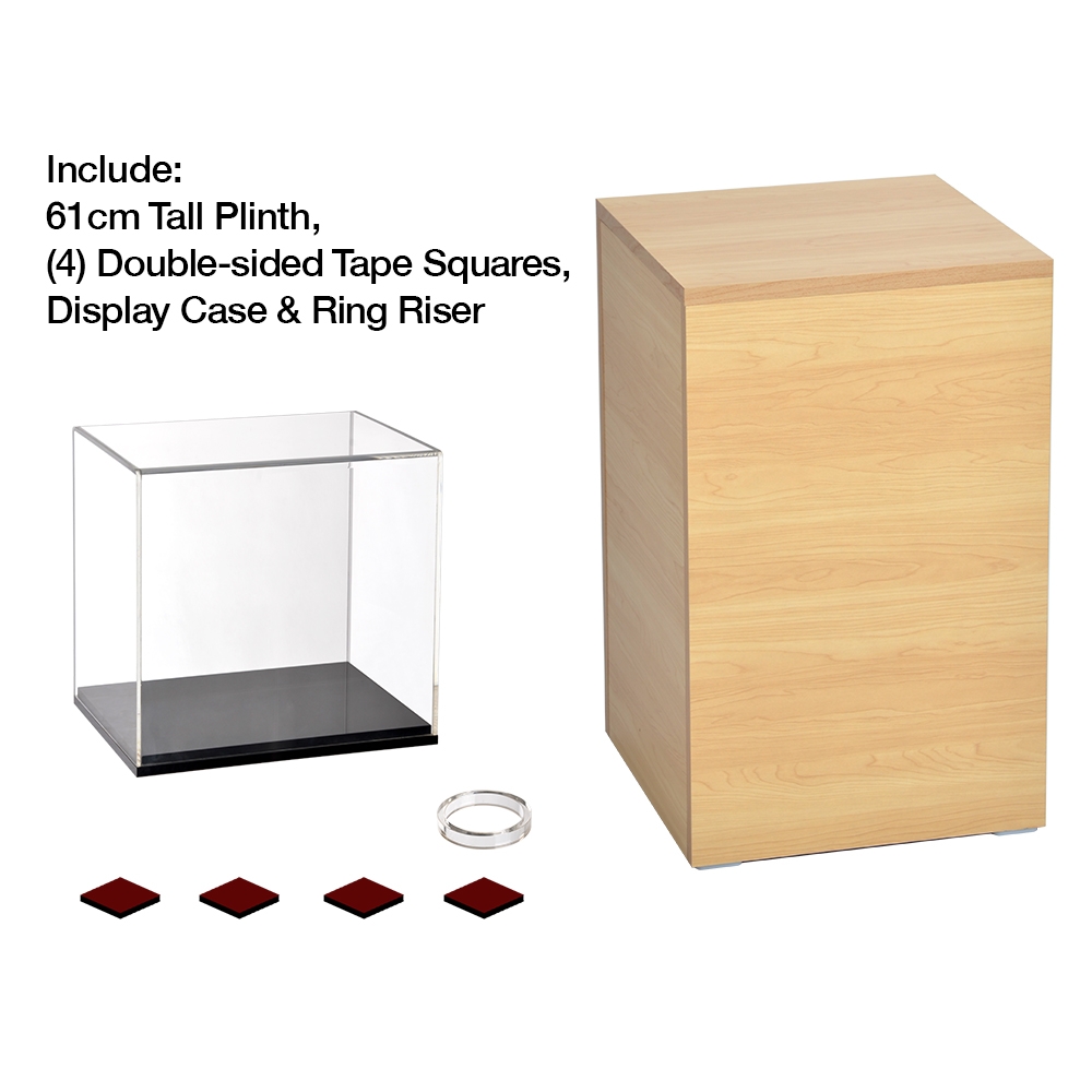 Acrylic Display Plinths - Cube & 61cm Maple Plinth - Ships Same Day
