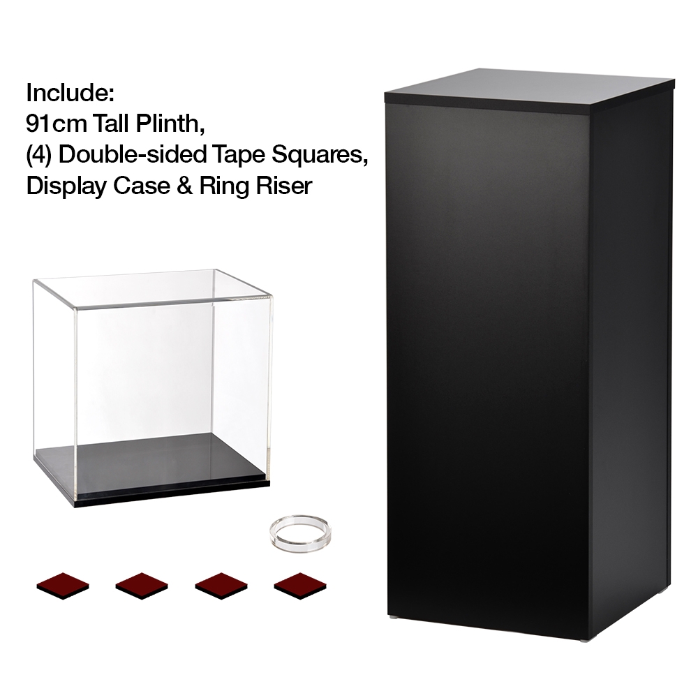 Museum Acrylic Display Cases - Cube & Black Plinth - Ships Same Day