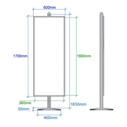 Display Stand with Large Clip Frame Poster Holder. 1700 x 600mm Display ...
