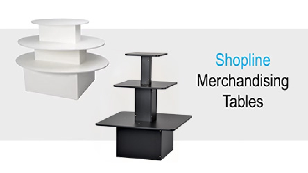 Retail Table - 116cm w/3 Tiers - Black - Ships Same Day!