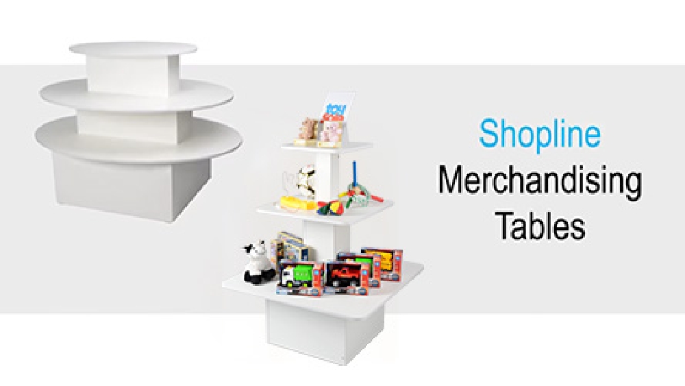 Store Display Tables - 3 Tier - White - Ships Same Day!