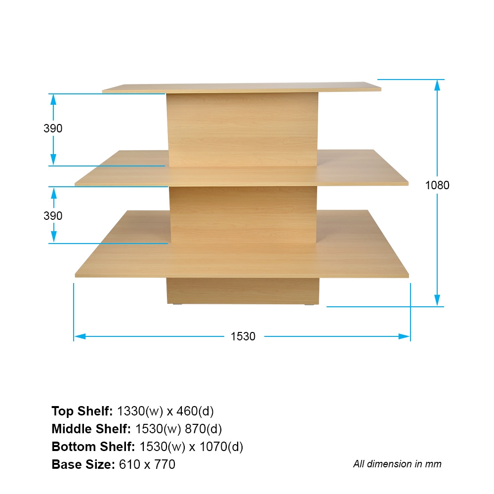 3 Tier Display Table - White - Ships Same Day!