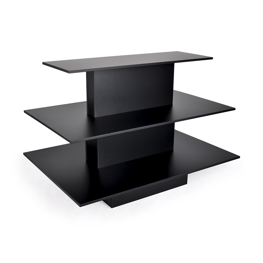 Black Retail Display Tables - 108cm tall w/3 Tiers - Ships Same Day