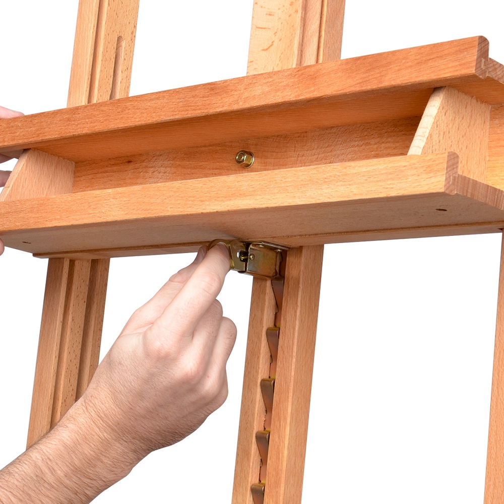 Easel on Wheels - Beech Wood w/Adj. Clamp & Lip - Ships Same Day!