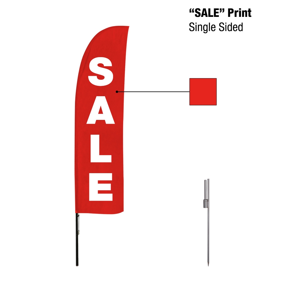 Sales Flag – 2.4m Banner w/Ground Spike – Ships Same Day