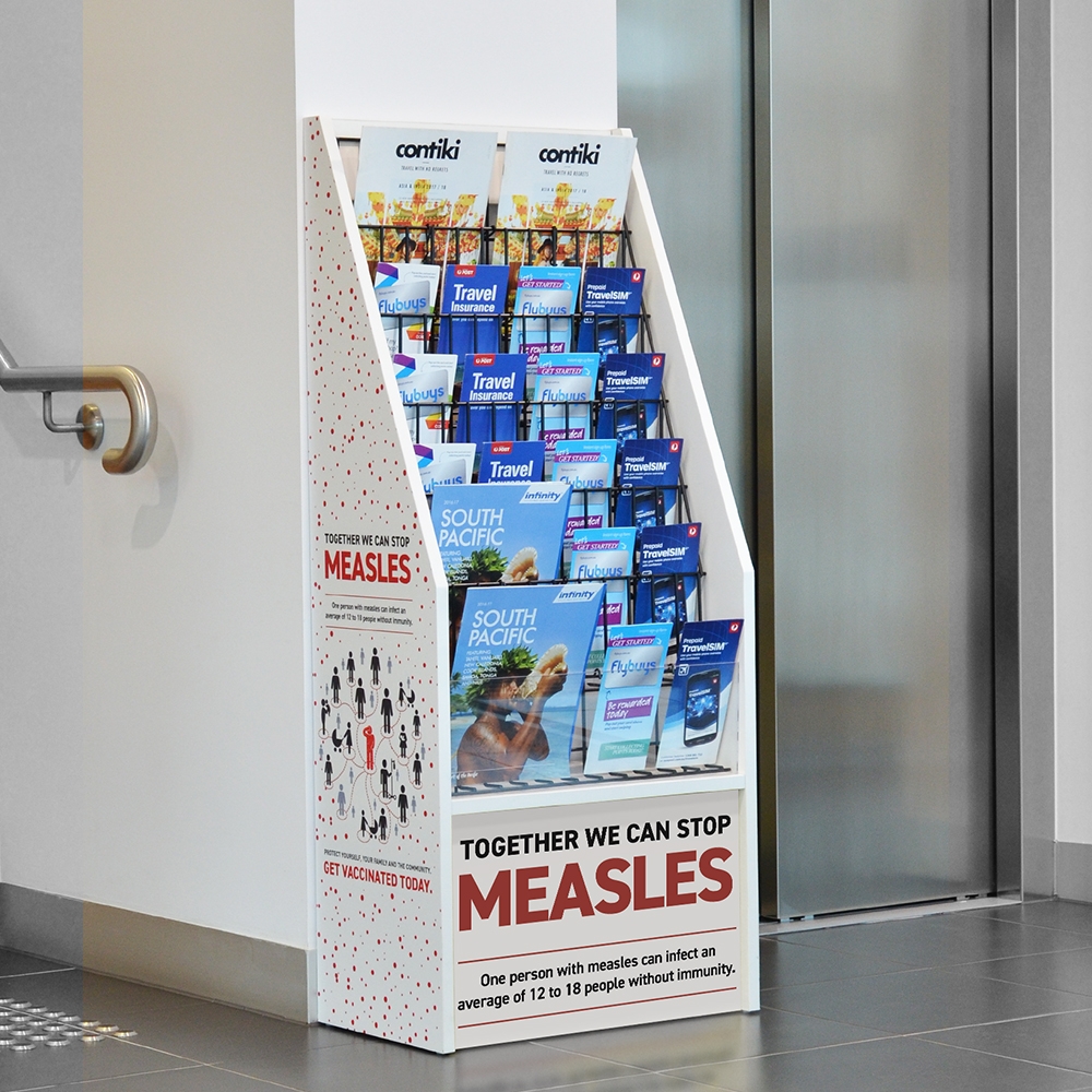 Floor Standing Brochure Stands - 6 Tier White Wood - Ships Same Day