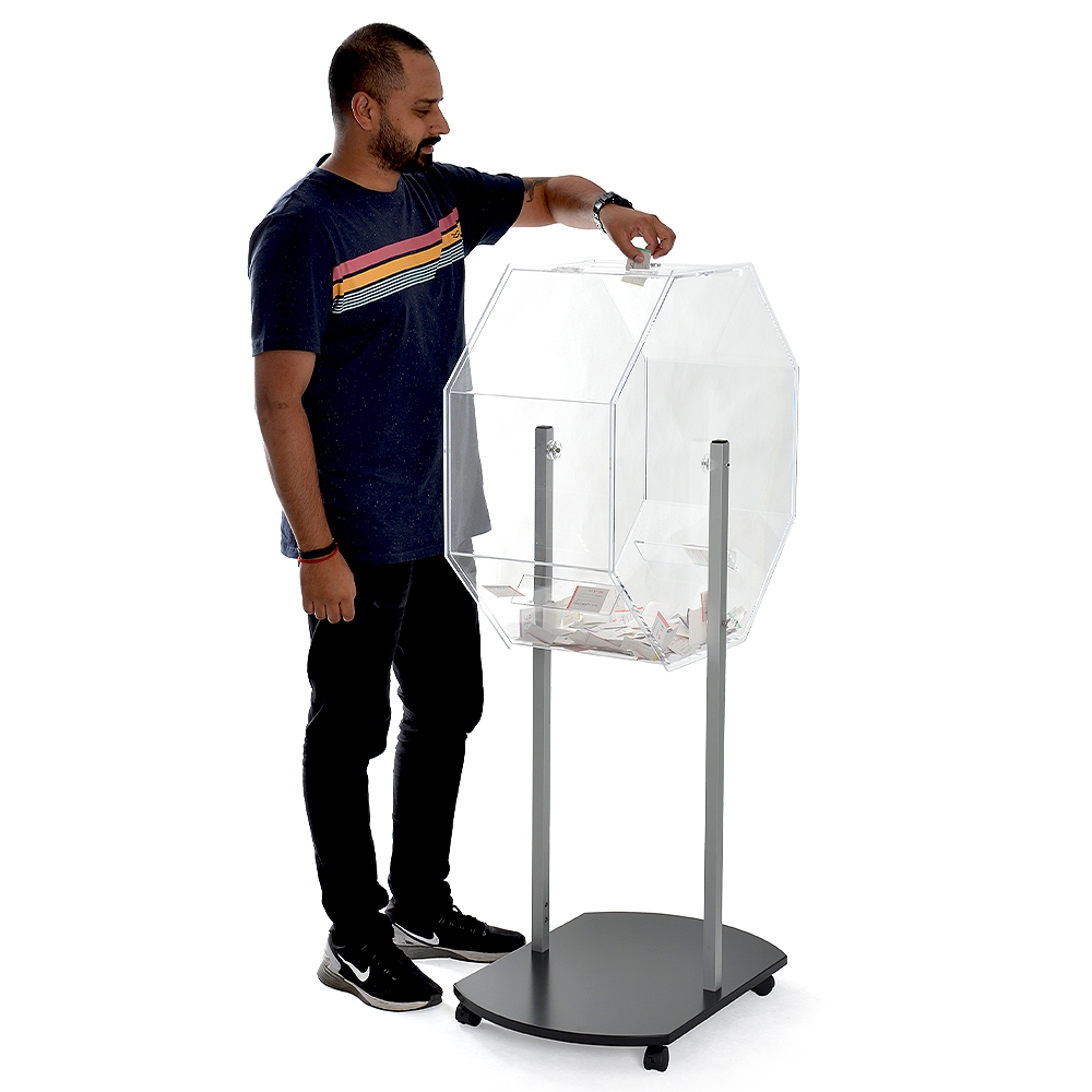 750mm Jumbo Raffle Drum - Wheeled Base - Ships Same Day