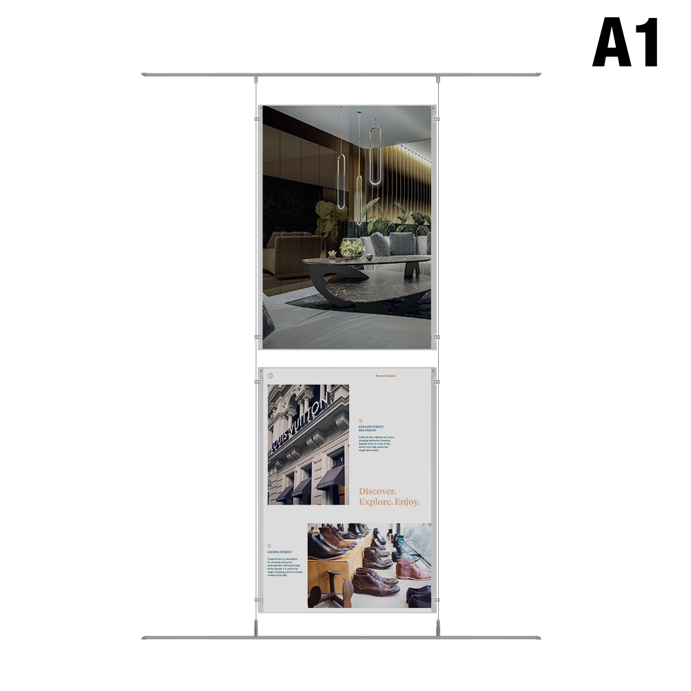 Window Cable Displays - A1 Dual-Sided Acrylic Frame Kits