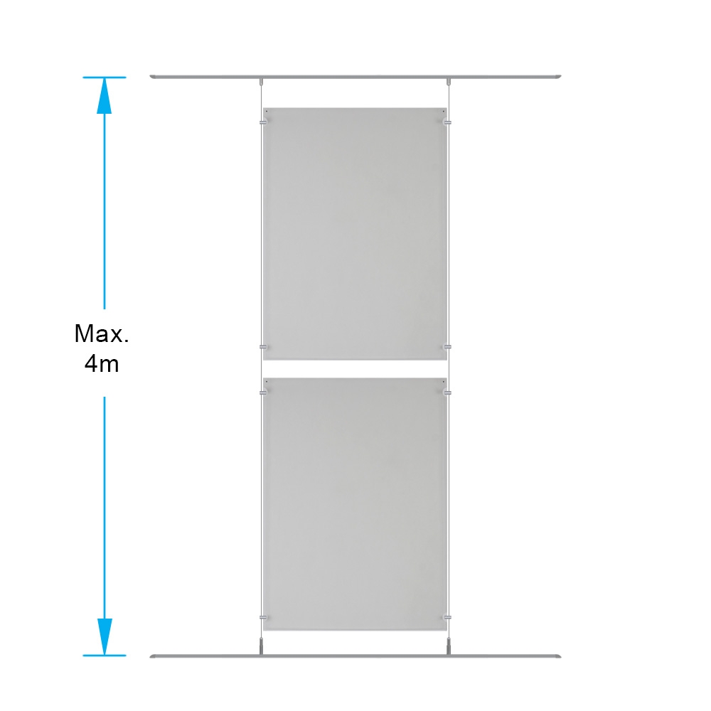 Window Cable Displays - A1 Dual-Sided Acrylic Frame Kits