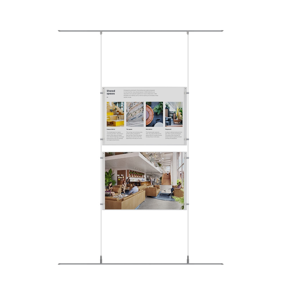 Cable Display Systems - A2 Dual-Sided Acrylic Frame Kits