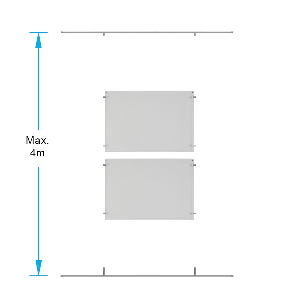Cable Display Systems - A2 Dual-Sided Acrylic Frame Kits
