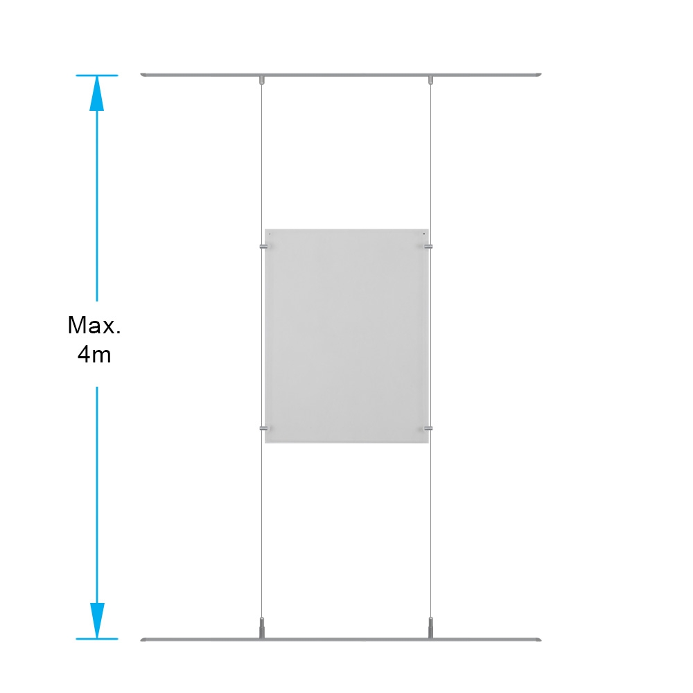 Acrylic Display Systems - 2-Sided A2 Frame & Cable Kits