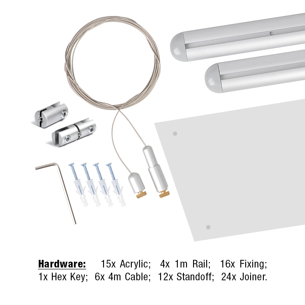 Wire Hanging Display Systems – (15) A4 Frames – Ships Today