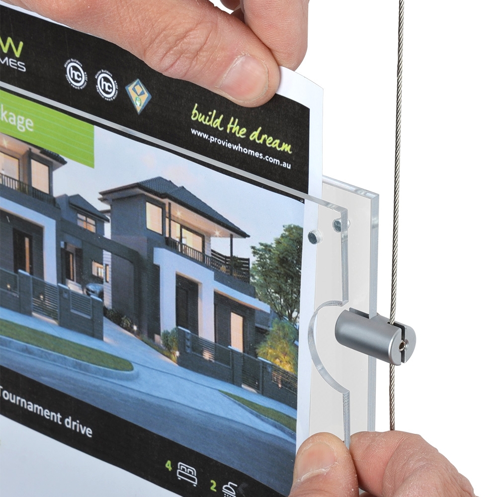 Signage Display Systems - A4 Acrylic Frame & Cable Kits