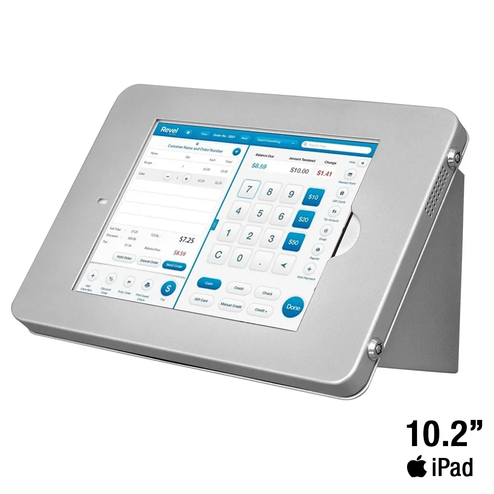 POS Tablet Stand - White Stand with Lock – 10.2" iPad